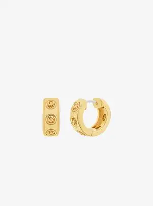 Michael Kors Logo Huggie Earrings - Gold