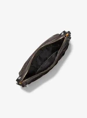 Michael Kors Nicholas Medium Woven Suede Crossbody Bag