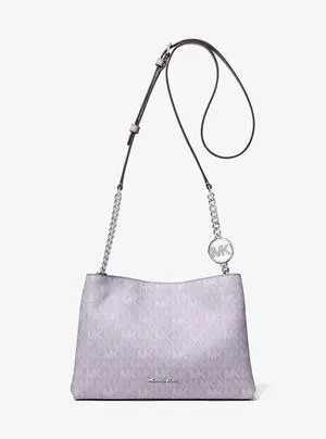 Michael Kors Christina Small Signature Logo Crossbody Bag - Purple