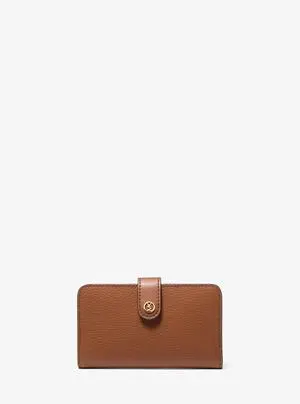 Michael Kors Jet Set Travel Medium Pebbled Leather Billfold Wallet - Brown