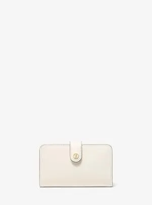 Michael Kors Jet Set Travel Medium Pebbled Leather Billfold Wallet - Natural
