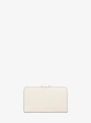 Michael Kors Jet Set Travel Medium Pebbled Leather Billfold Wallet - Natural