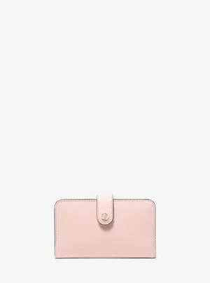 Michael Kors Jet Set Travel Medium Pebbled Leather Billfold Wallet - Pink