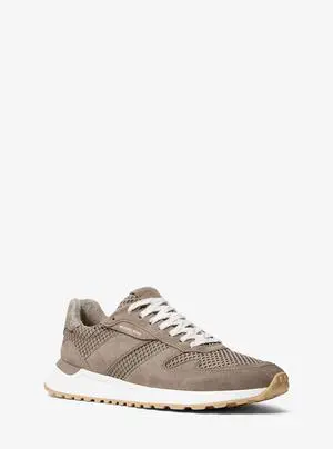 Michael Kors Dax Mixed-media Trainer - Grey