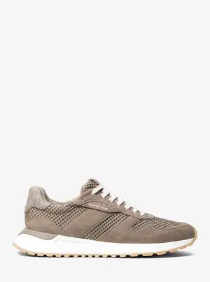 Michael Kors Dax Mixed-media Trainer