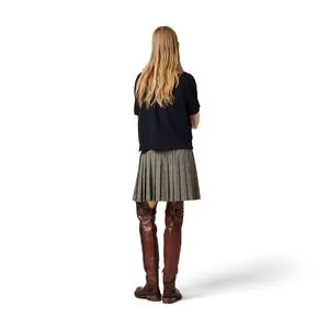 Miu Miu Pleated Checked Flannel Miniskirt