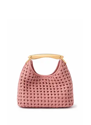 ELLEME Small Boomerang Woven Leather - Dark Pink