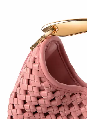 ELLEME Small Boomerang Woven Leather - Dark Pink