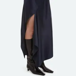 Helmut Lang Silk Slip Skirt - Navy