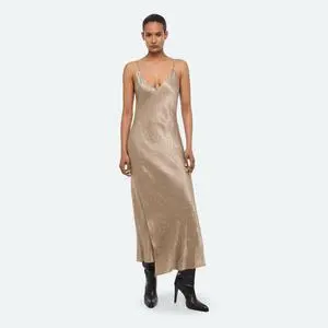Helmut Lang Crinkle Slip Dress - Taupe