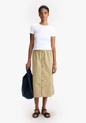 A.p.c. Long Organic Cotton Skirt - Beige