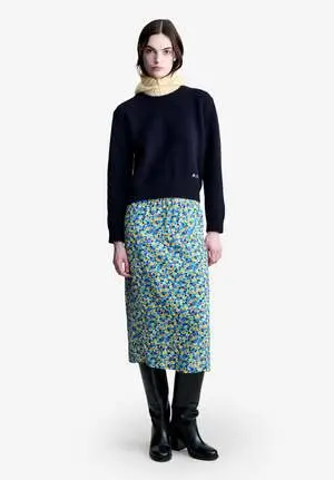 A.p.c. Mila Skirt Long Viscone Sizee Skirt With Floral Motifs - Multicolour