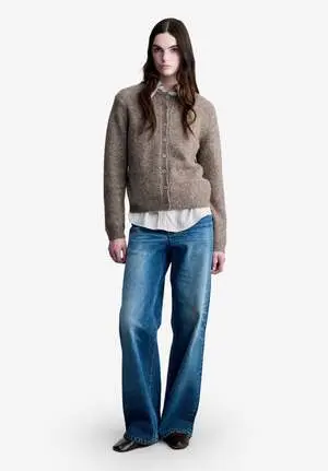 A.p.c. Marion Cardigan Taupe Alpaca Wool Cardigan Bae - Gray-beige