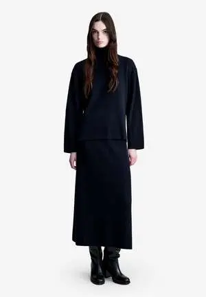 A.p.c. Long Merino Wool Skirt - Navy Blue