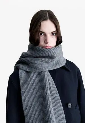 A.p.c. Sasha Scarf Cashmere Scarf One Size - Charcoal Grey