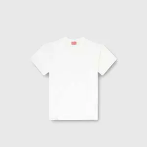DIESEL® T-shirt With Frayed Edges And Crystal Details - White