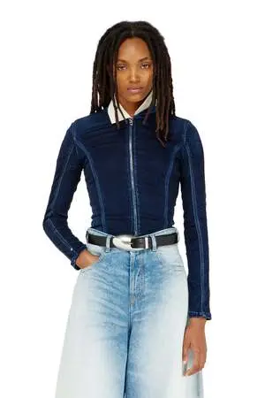 DIESEL® Cropped Joggjeans Bomber Jacket With Logo Detail