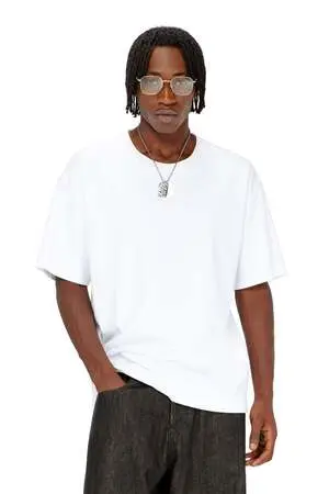DIESEL® Cotton-interlock T-shirt With Logo Embroidery - White