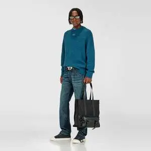 DIESEL® Wool And Alpaca Blend Sweater With Oval D Logo - Green