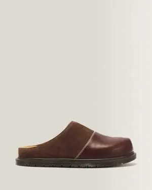 Dr. Martens San Patchwork Leather & Nubuck Mules - Brown