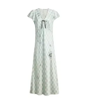 COACH X Brain Dead Embroidered Gingham Dress