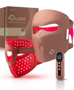 LOVERY 4d Laser Light Therapy Face Mask 8 X More Powerful Than Led Professional At-home Skin Rejuvenation - Mauve