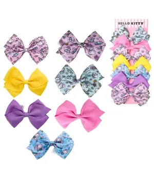 HELLO KITTY Hair Bow 7-piece Set Official License - Multicolored