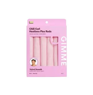 GIMME BEAUTY Chill Curl Heatless Flex Rods Gentle And Bendable Hair Rods For Overnight Curls Snap Closure For Secure Hold Fine Hair - Pink