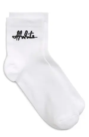 Off-White Script Short Socks - White Black
