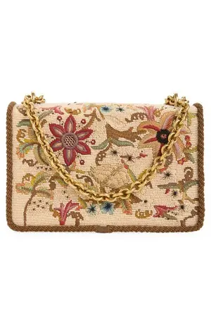 Valentino Garavani Vlogo Embroidered Silk Shoulder Bag