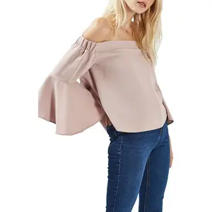 Topshop Ella Off The Shoulder Top - Blush