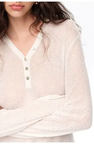 Bimba Y Lola Ribbed Sweater With Buttoned V-neckline