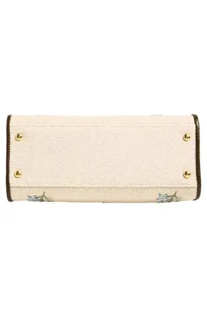 Valentino Garavani Small Vsling Embroidered Linen Top Handle Bag