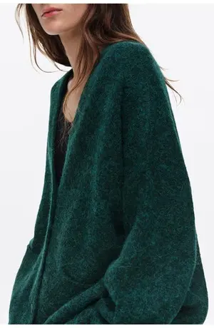 Bimba Y Lola Long Wool And Alpaca Blend Cardigan