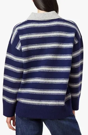 Habitual Stripe Oversize Polo Sweater