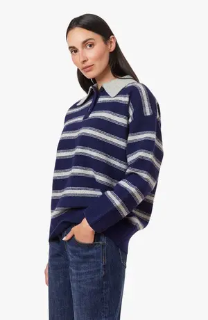 Habitual Stripe Oversize Polo Sweater