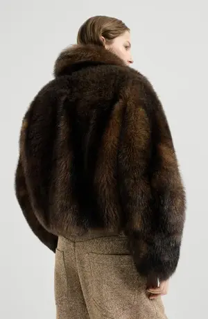 Brunello Cucinelli Soft Shearling Outerwear Jacket With Shiny Zipper Pull
