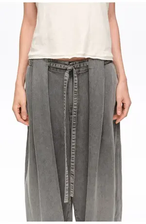 Bimba Y Lola Wide Leg Fluid Denim Trousers