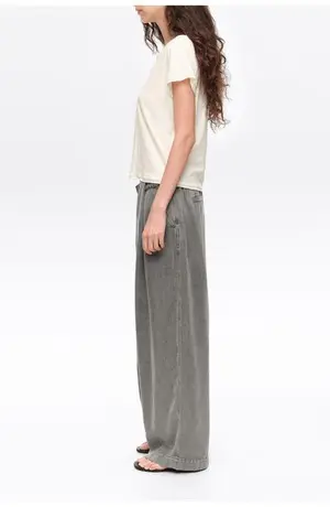 Bimba Y Lola Wide Leg Fluid Denim Trousers