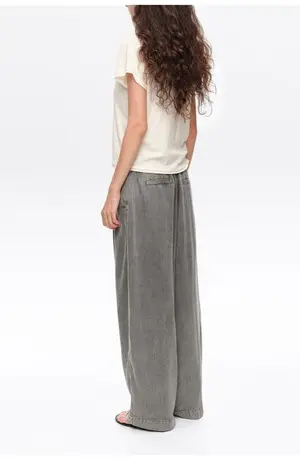 Bimba Y Lola Wide Leg Fluid Denim Trousers