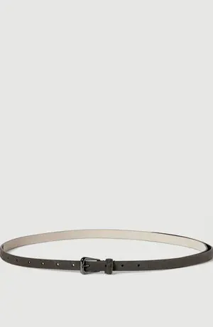 Brunello Cucinelli Suede Belt With Shiny Loop - Pepper