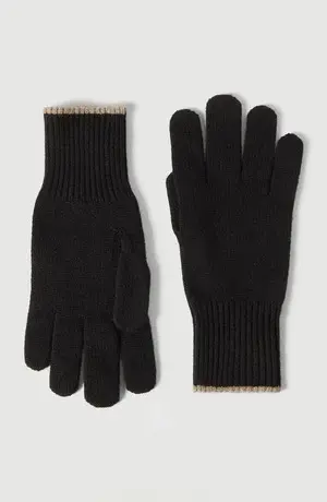Brunello Cucinelli Cashmere Knit Gloves Black