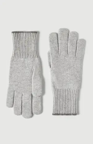 Brunello Cucinelli Cashmere Knit Gloves Grey