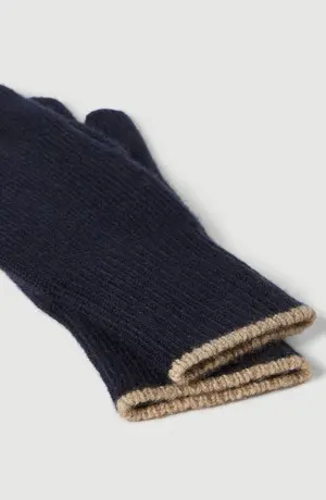 Brunello Cucinelli Cashmere Knit Gloves - Navy Blue