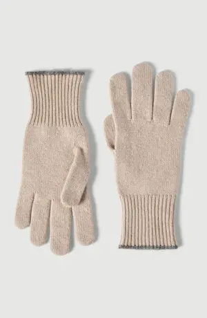 Brunello Cucinelli Cashmere Knit Gloves - Sand