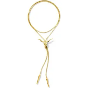 EIGHTEEN FORTY TWO 14k Gold-plated Bolo Tie Necklace - Longhorn