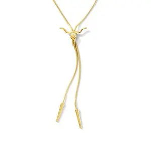 EIGHTEEN FORTY TWO 14k Gold-plated Bolo Tie Necklace - Longhorn