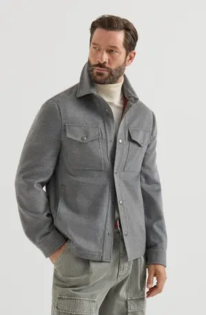 Brunello Cucinelli Lightweight Virgin Wool Cloth Shirt-style Outerwear Jacket