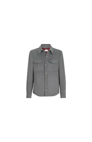 Brunello Cucinelli Lightweight Virgin Wool Cloth Shirt-style Outerwear Jacket