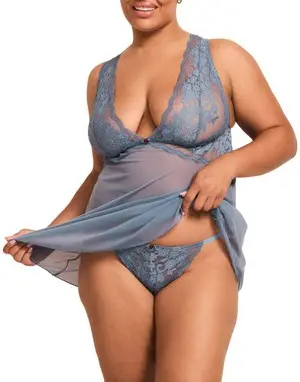 ADORE ME Nedda Babydoll Lingerie - Dark Blue